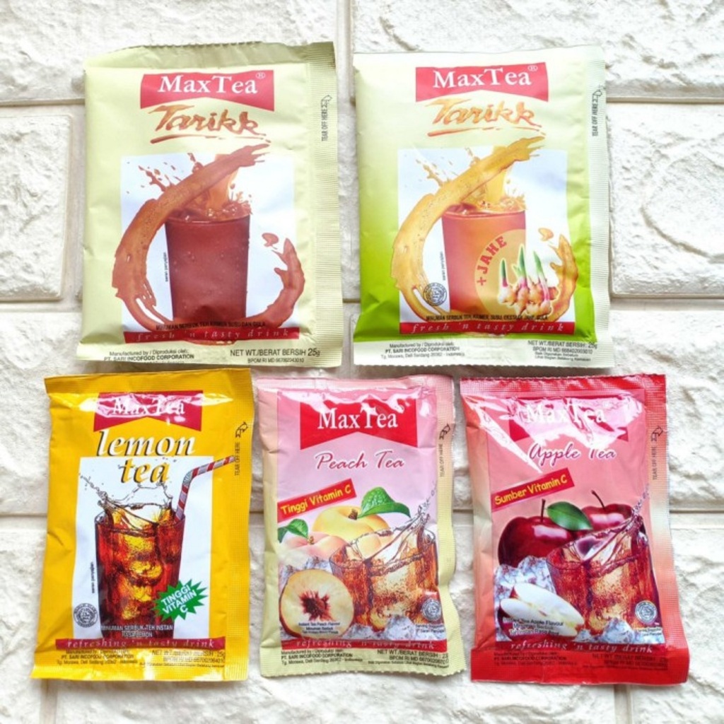 Jual MAX TEA teh tarik lemon tea apple tea 5 sachet | Shopee Indonesia