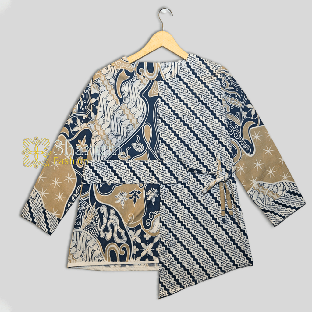 Jual SHANUM Batik Kerja Premium Motif Kejora Atasan Batik Wanita Modern ...
