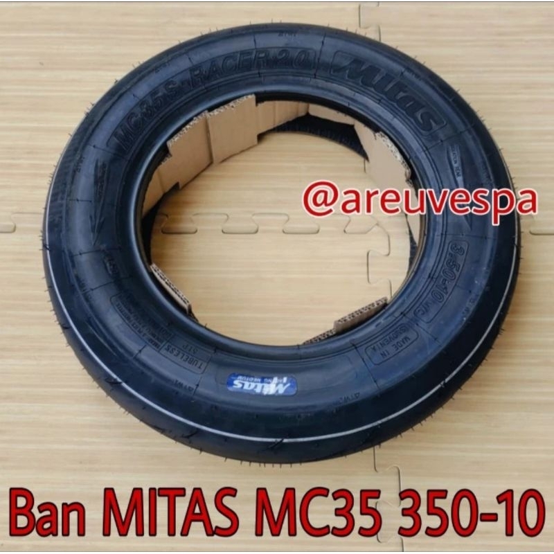 Jual Ban tubeless Mitas MC35 ukuran 350-10 medium compound kembang racing utk Sprint, PX, dkk ...