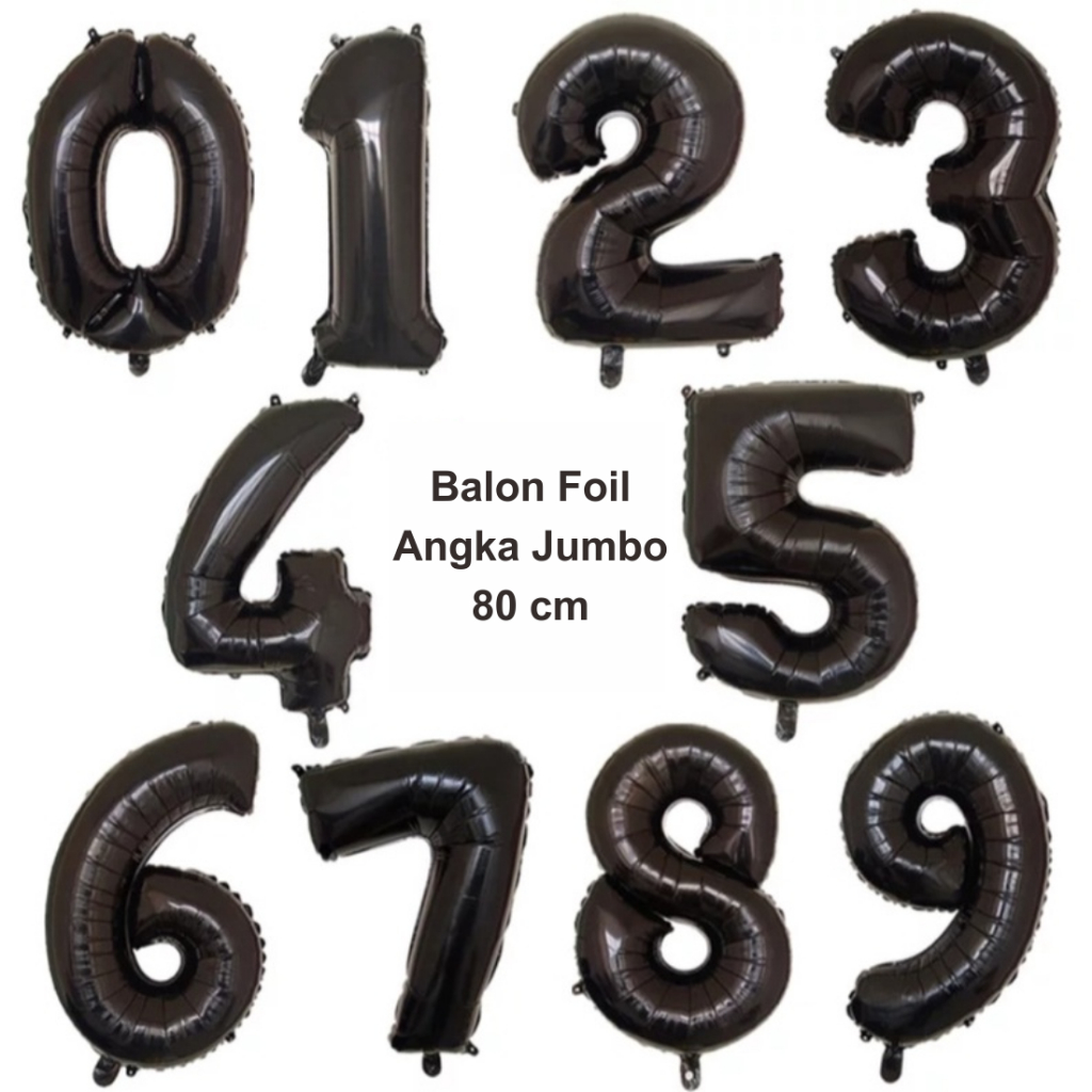 Jual Balon Foil Angka Jumbo 80 cm Ombre Hitam / Black | Shopee Indonesia