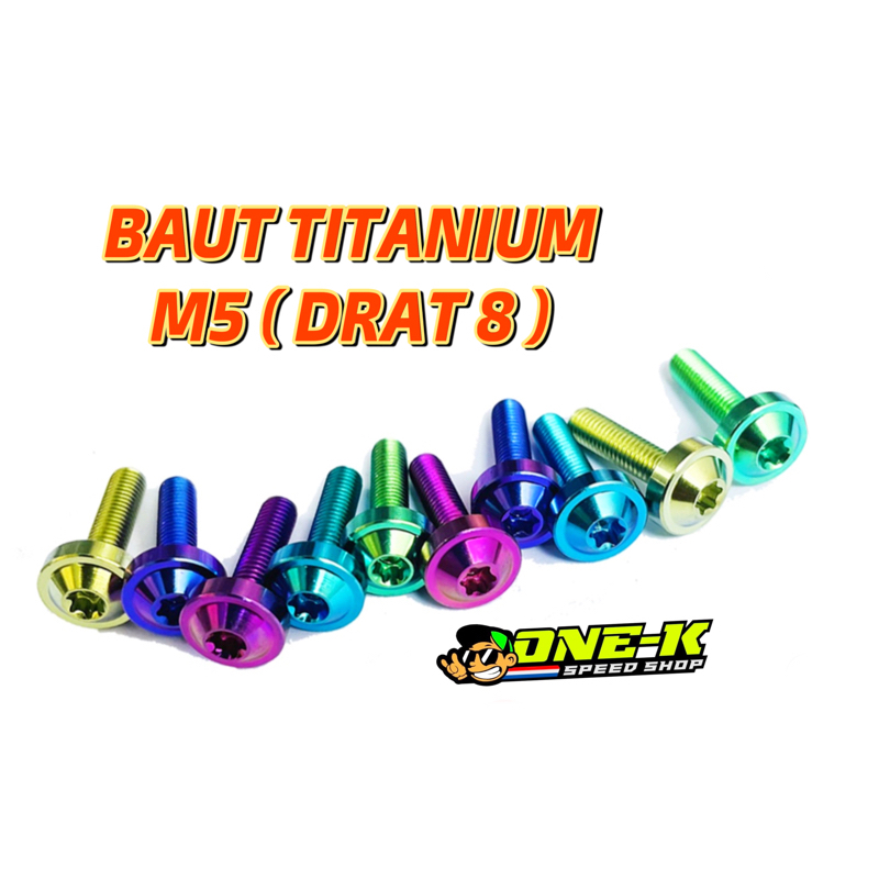 Jual BAUT TITANIUM M5 DRAT 8 UNTUK VISOR M5x15mm 5x25mm BIG HEAD GR5 ORIGINAL | Shopee Indonesia