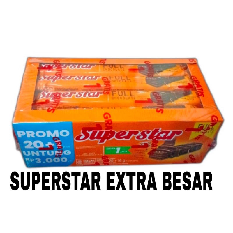 Jual NEW SuperStar Wafer Coklat Extra Besar isi 20+1 @16gr | Shopee ...
