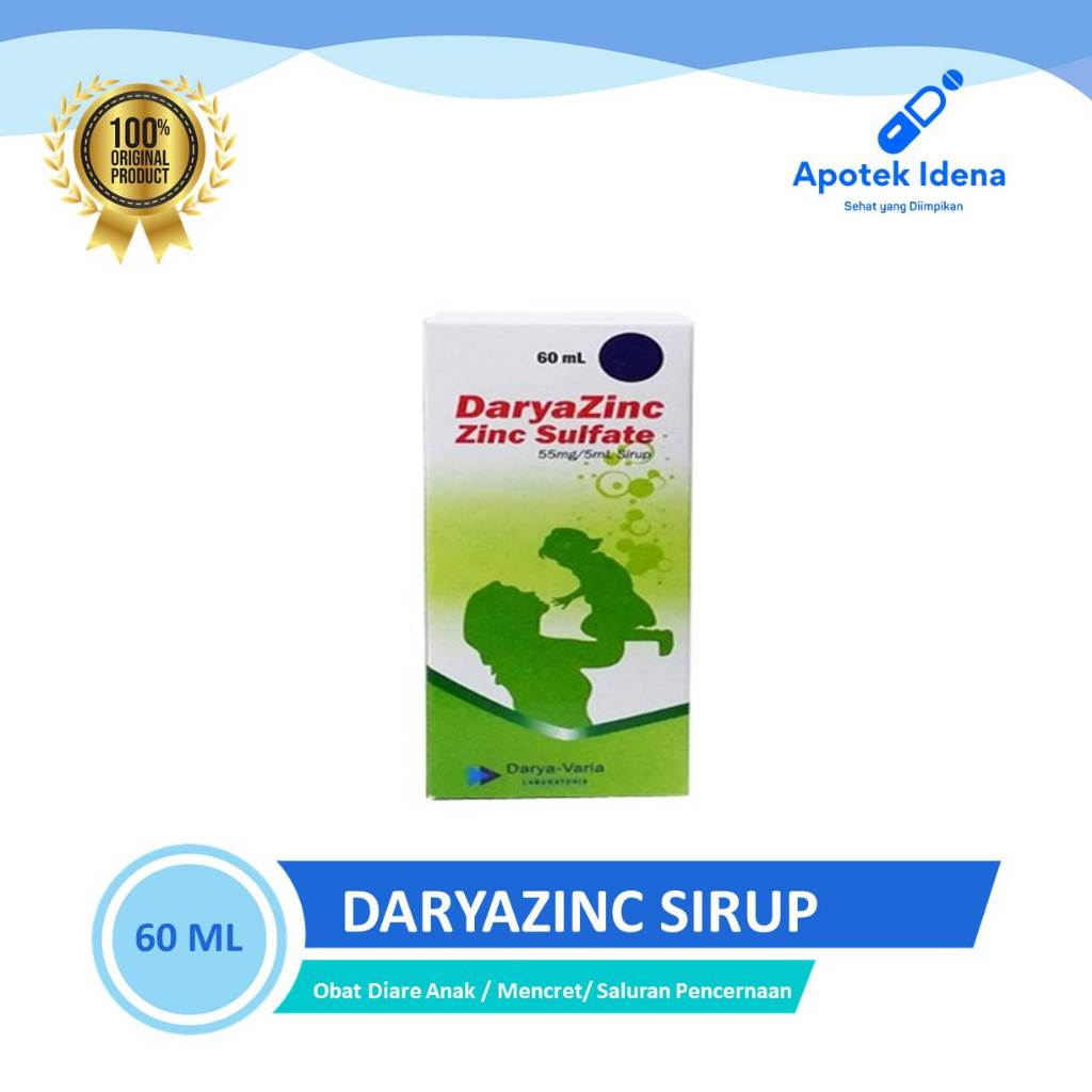 Jual DARYAZINC SIRUP 60 ML Obat Diare Anak/Dehidrasi/Mencret/Saluran Pencernaan | Shopee Indonesia
