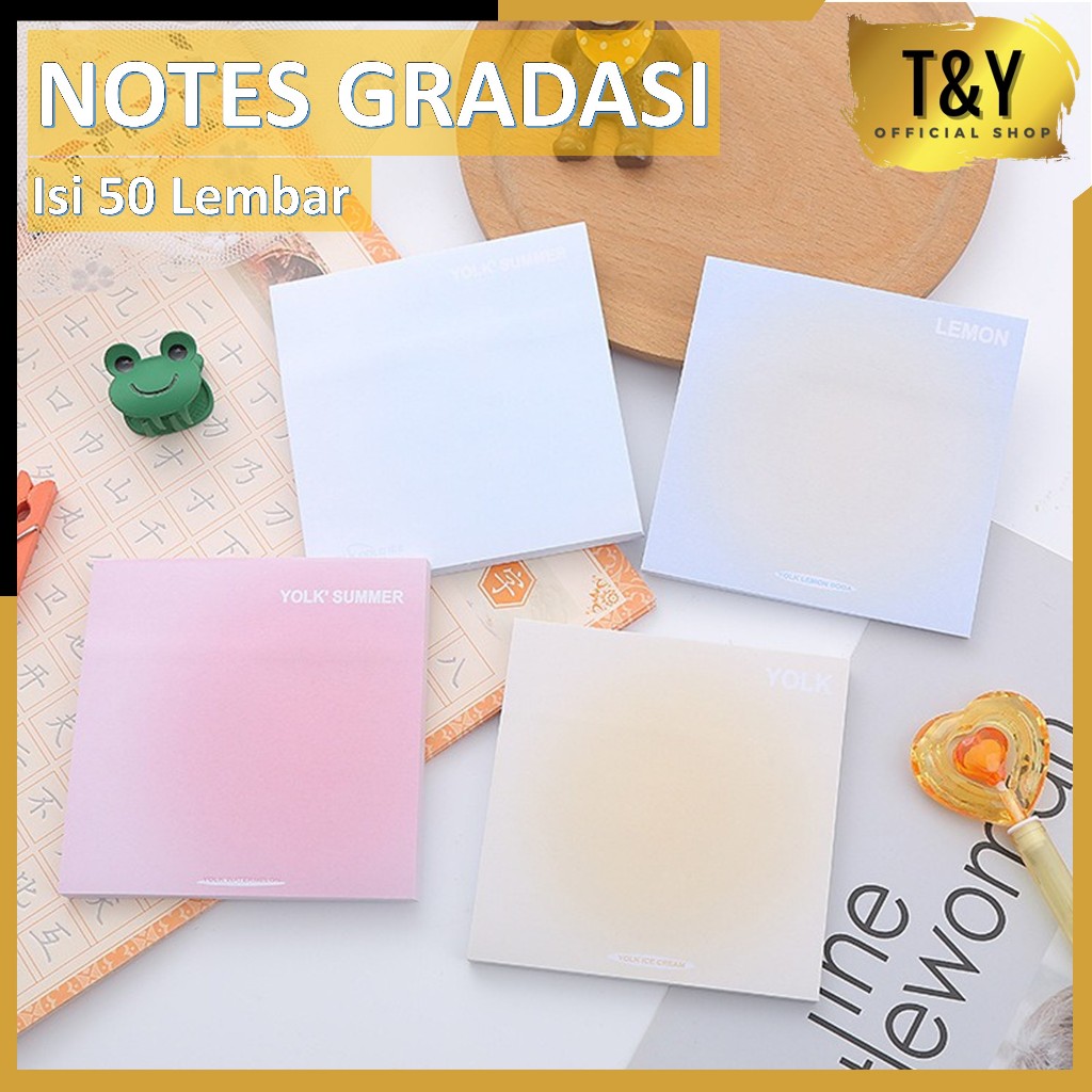 Jual T&Y Sticky Notes Gradasi Polos 50 Lembar Memo Tempel Gradasi Warna ...