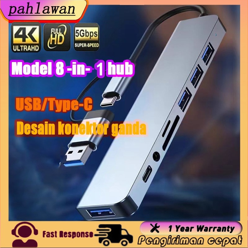 Jual USB HUB 3.0 Tipe C ke Adaptor USB 8-in-1/USB HUB Micro dengan ...