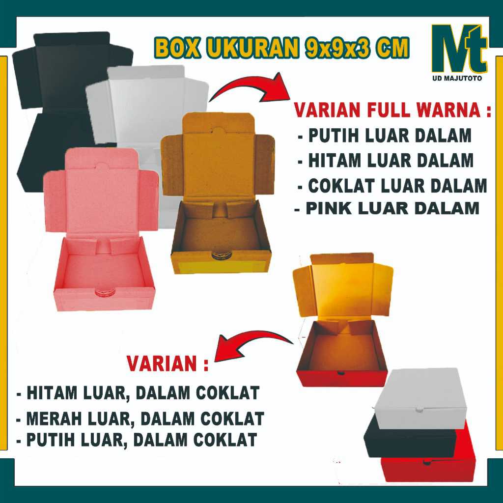 Jual (PAKET 50PCS) Box 9x9x3 Cm / Box Lipat Depan / Box Accessories ...