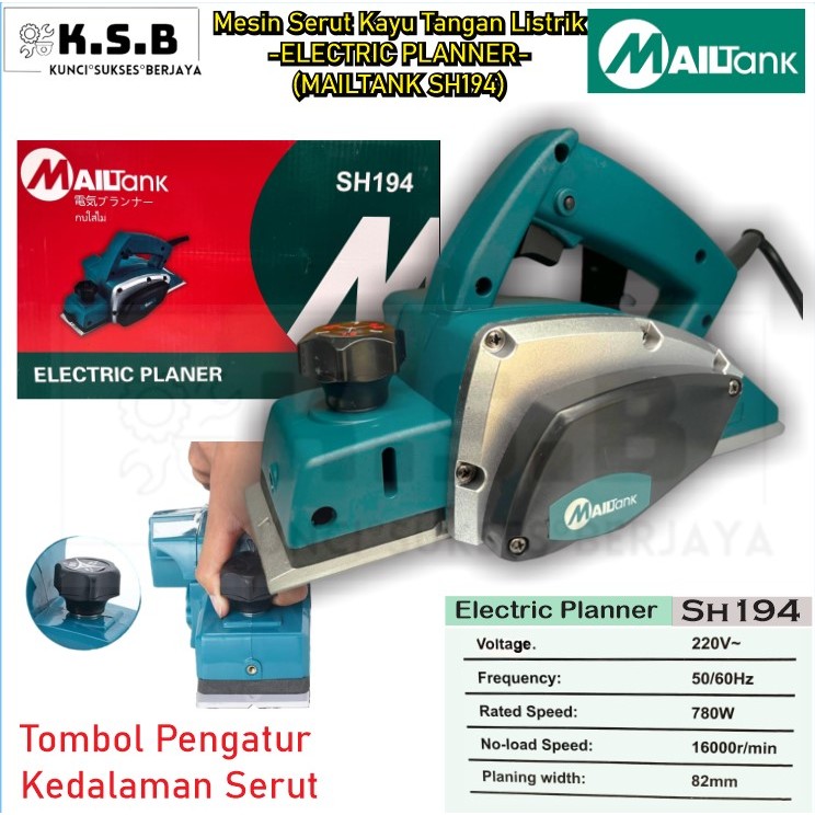 Jual Mesin Serut Kayu Tangan Listrik/ ELECTRIC PLANNER / MAILTANK SH194 ...