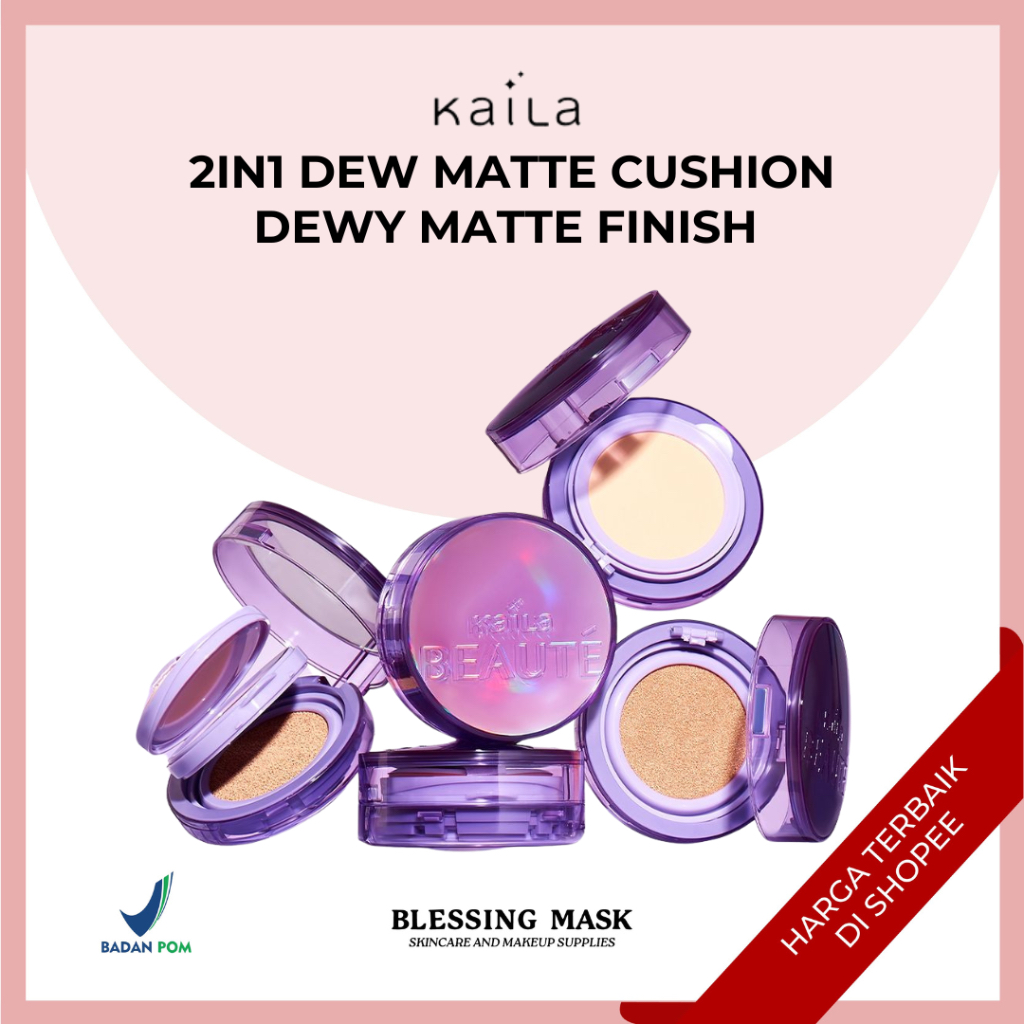 Jual Kaila Beauté 2in1 Dew Matte Cushion - Dewy Matte Finish Double SPF ...