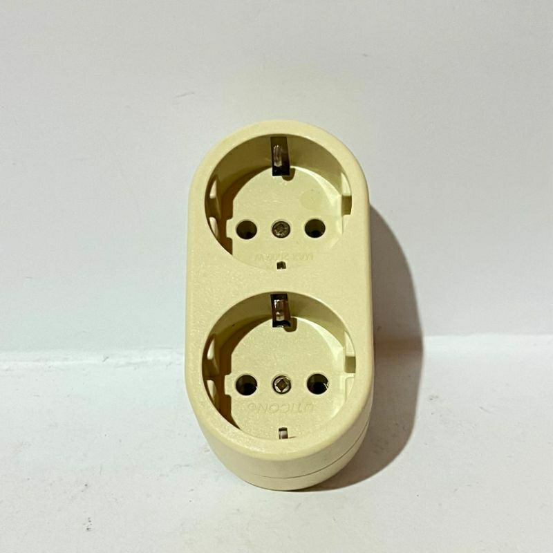 Jual STOP KONTAK COLOKAN 2 LUBANG / STOP KONTAK STEKER 2 LUBANG DOUBLE ...