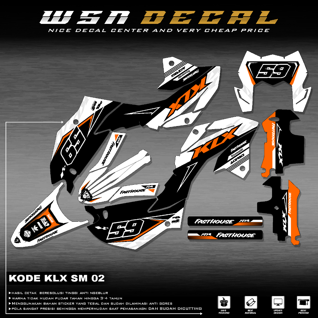 Jual Stiker Decal KLX 150 SM Full Body Terbaru 2023 - 2024 DECAL KLX 150 SM HITAM /DECAL KLX 150 ...