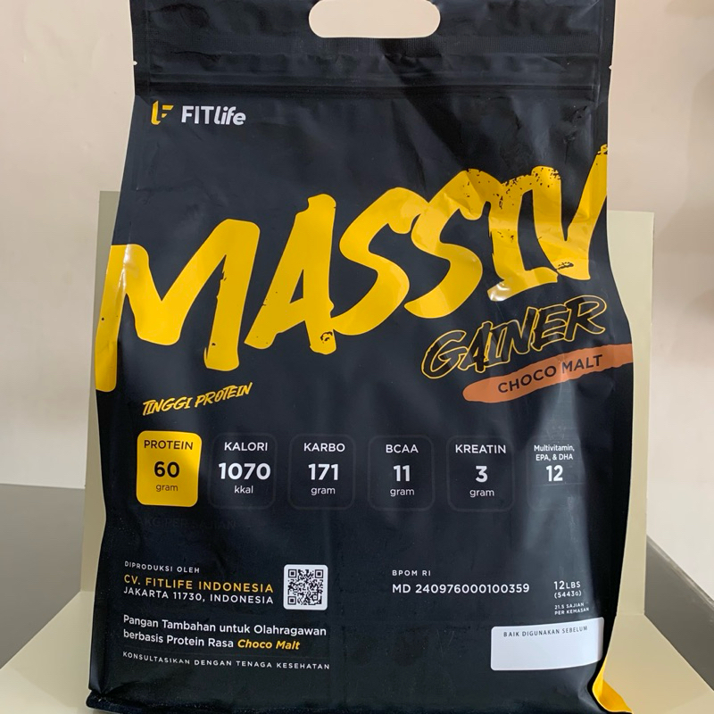 Jual Fitlife MASSIV Gainer 12 Lbs Mass Gainer 12lb | Shopee Indonesia