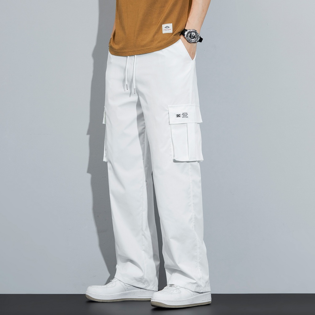 Jual KeyBoy Celana Kulot Pria hitam korean style celana cargo panjang cowok dewasa sutra es ...