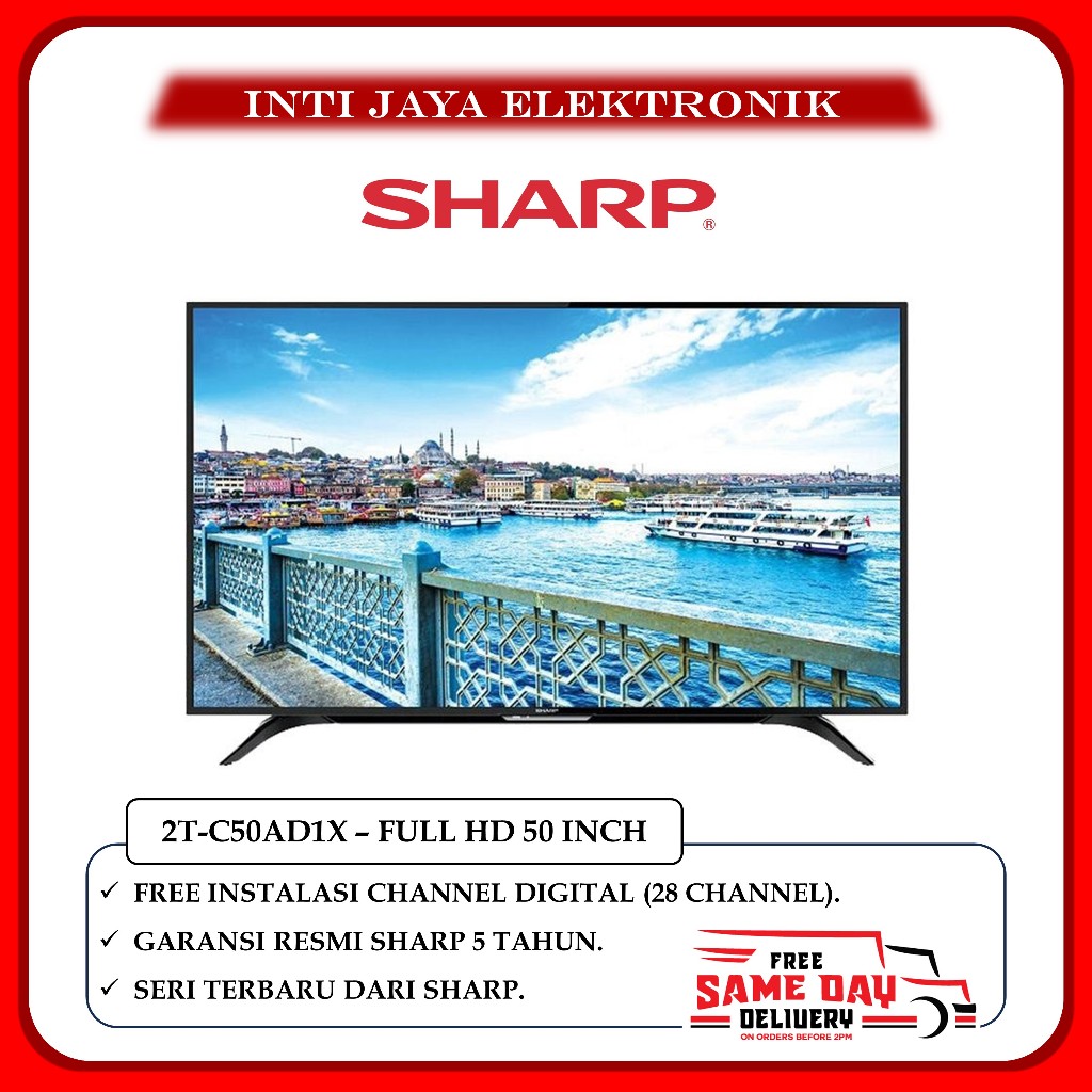 Jual TV SHARP 50 INCH FULL HD DIGITAL TV LED 2T-C50AD1X SHARP 50INCH | Shopee Indonesia