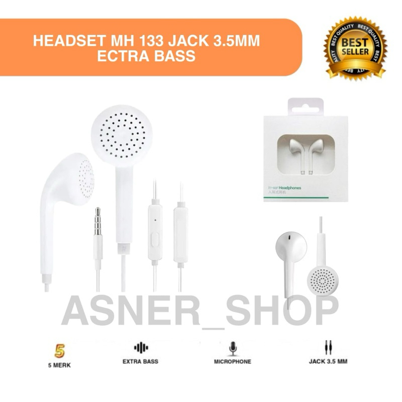 Jual Headset Oppo MH133 Earphone Full Extra Bass F5 / F7 / R9 / R15 ...