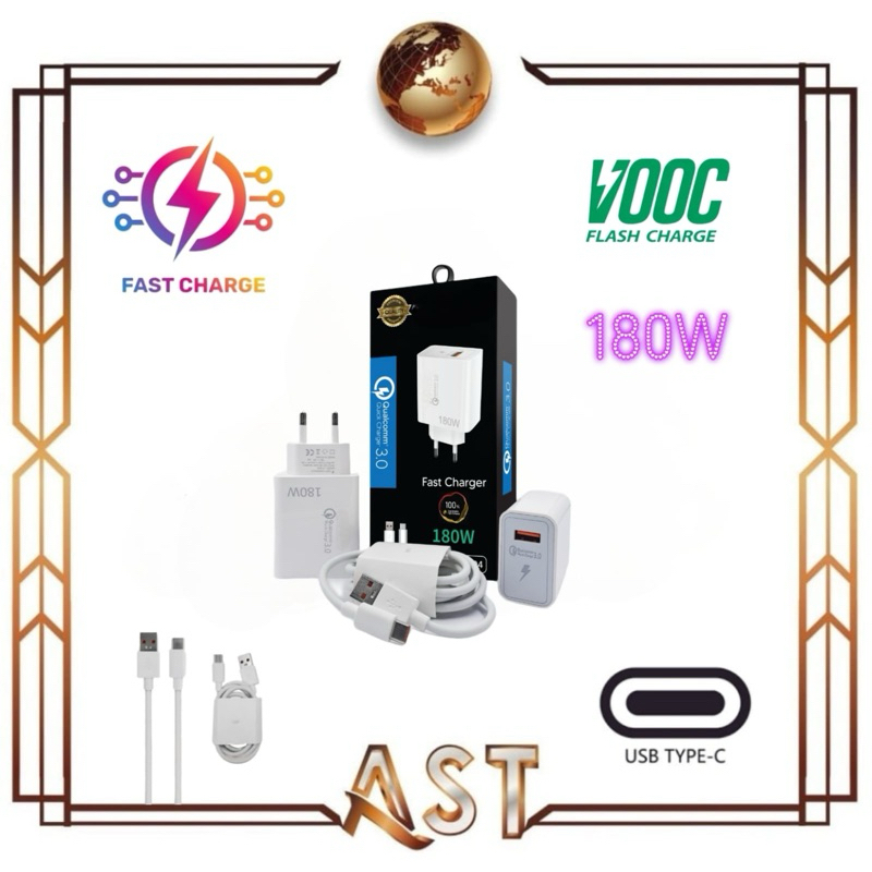 Jual CHARGER VIVO 180W TYPE C 5G SUPER VOOC FAST CHARGING TURBO ...