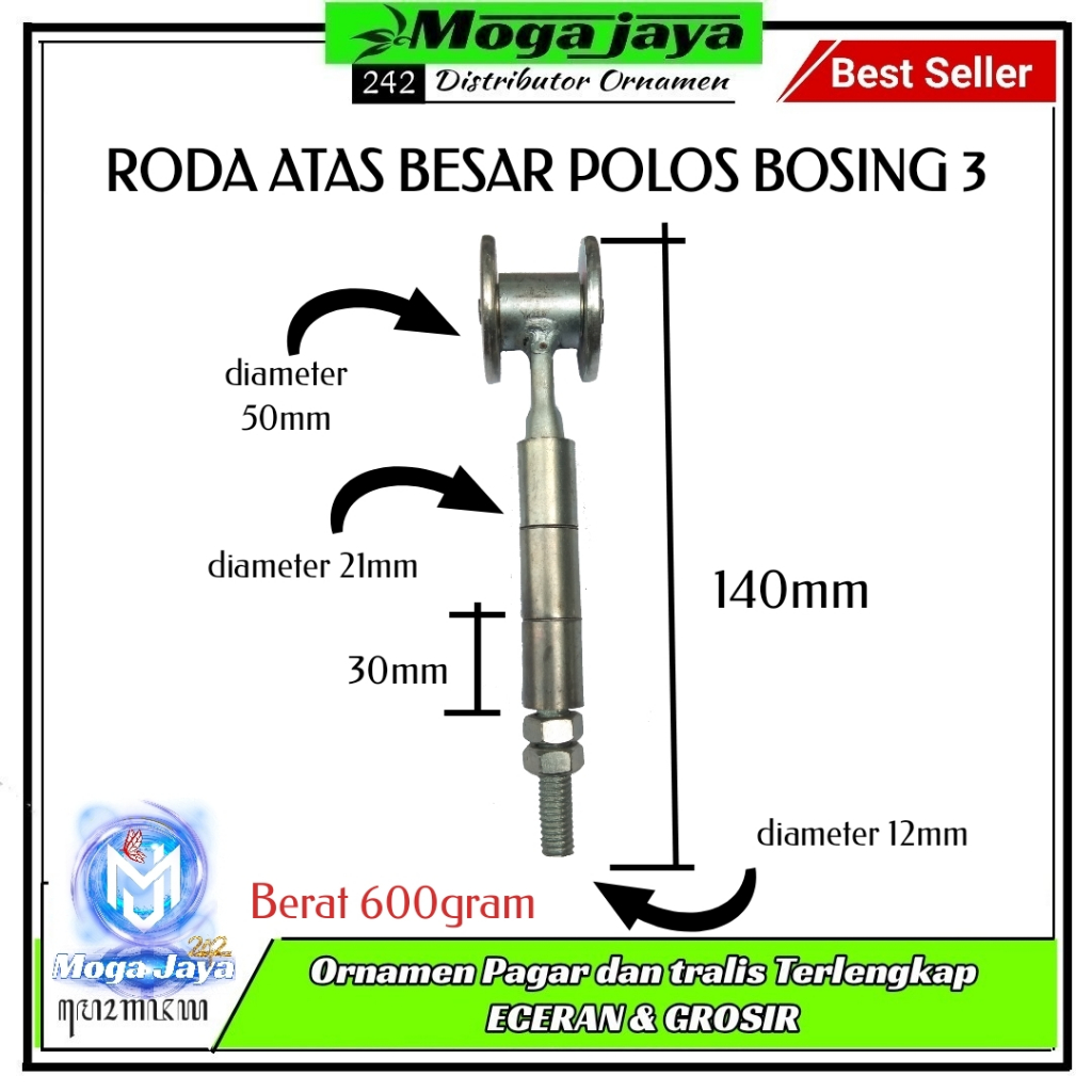 Jual roda atas besar polos bosing 3 engsel roda pintu garasi lipat dan ...