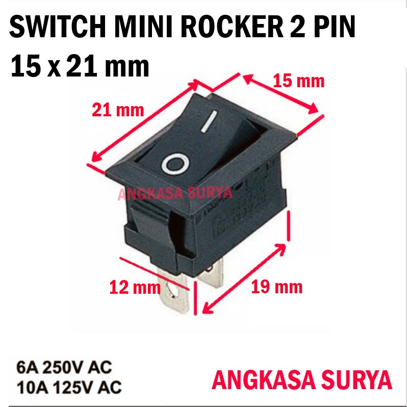 Jual Switch On Off Tanpa Lampu Kecil/ Rocker Switch Karaoke Tanpa Lampu ...