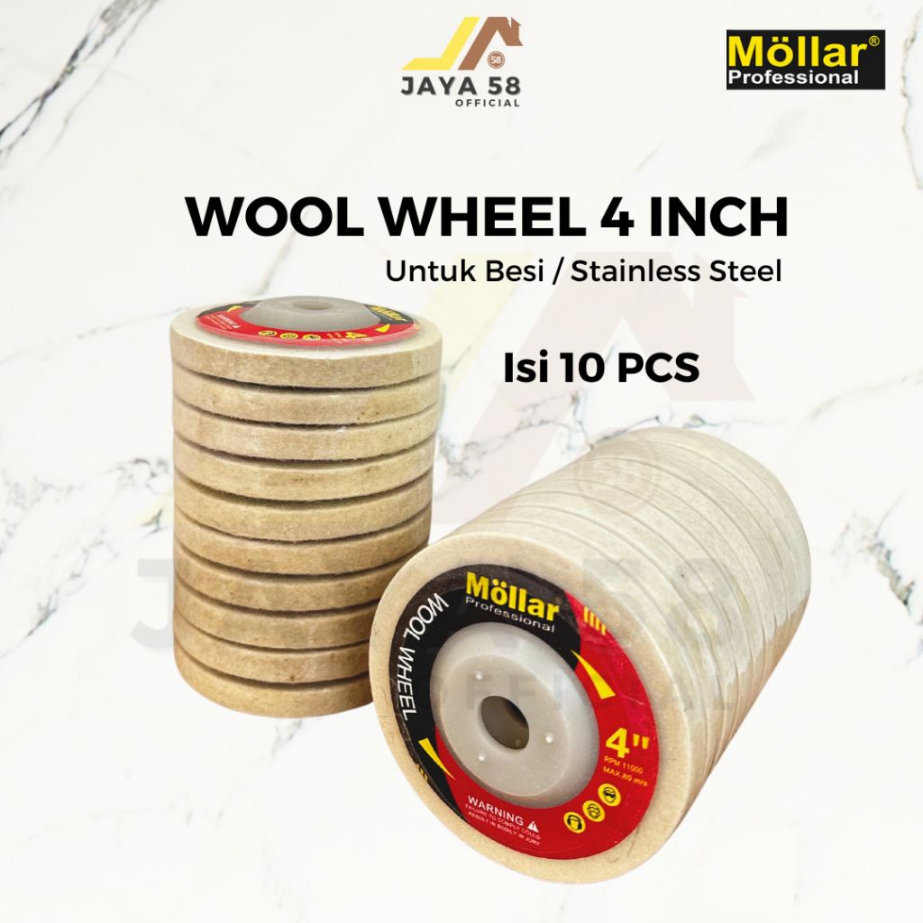 Jual [10 PCS] Wool Wheel 4 inch Putih MOLLAR / Mata Gerinda Wol Poles ...
