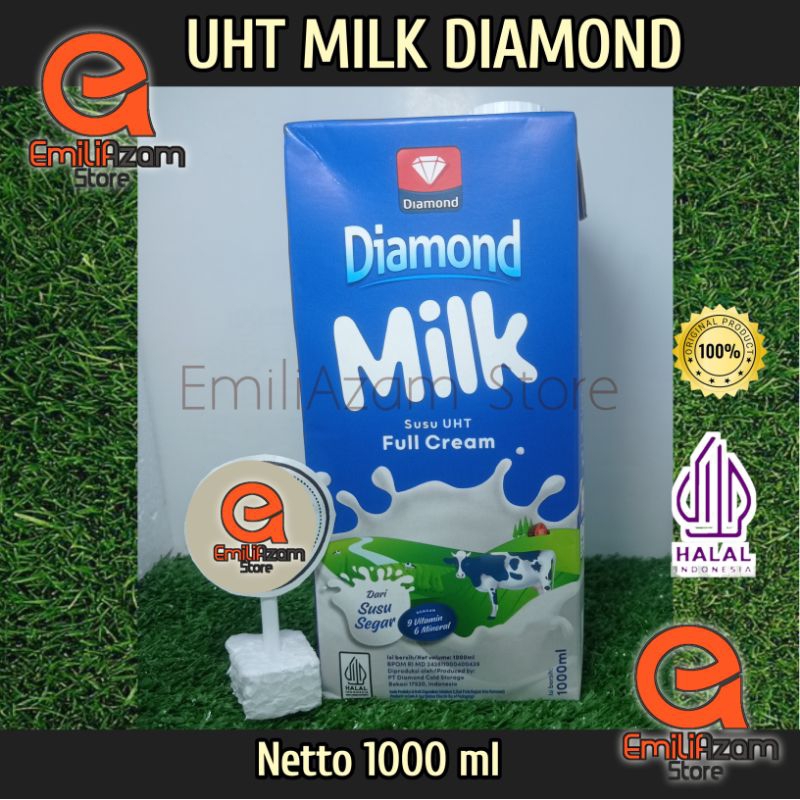 Jual Susu UHT DIAMOND 1 Liter / Susu UHT Full Cream Diamond | Shopee ...