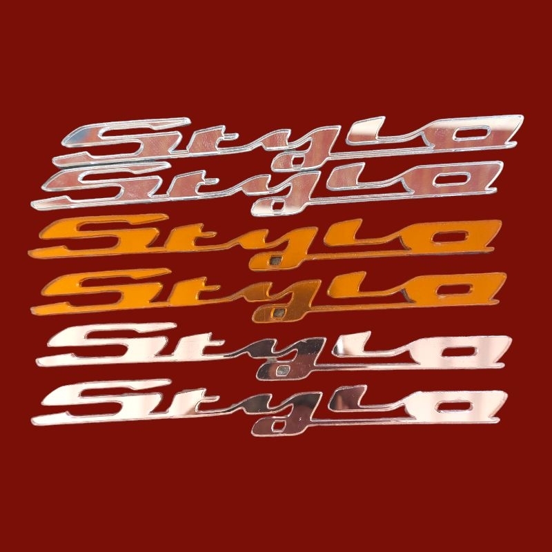 Jual logo emblem stylo bahan akrilik hrga sepasang kiri dan kanan ...