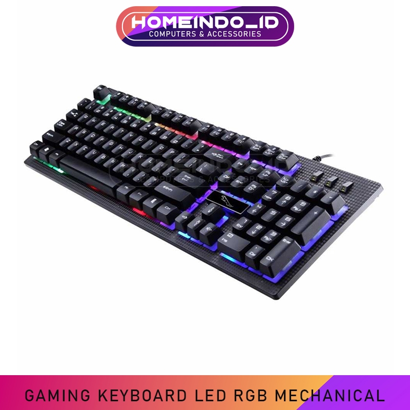 Jual Gaming Keyboard LED RGB Mechanical Feel USB Wired | Shopee Indonesia