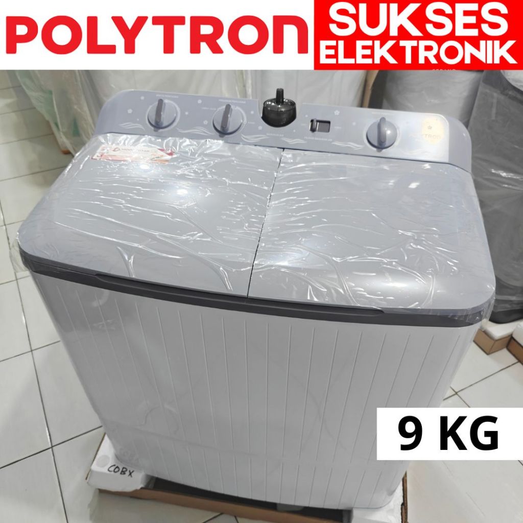 Jual MESIN CUCI POLYTRON 9KG 2 TABUNG PWM-9076 / WASH MACHINE 9 KILO KG ...