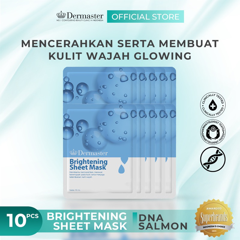 Jual Dermaster Bundling Whitening Sheet Mask (10 Pcs) | Shopee Indonesia