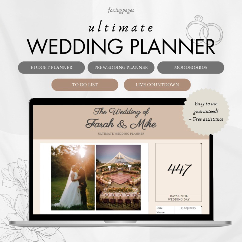 Jual Wedding Planner Digital Template Spreadsheet Budget Planner ...