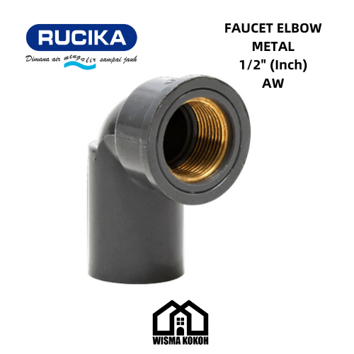 Jual RUCIKA KENI DRAT DALAM KUNINGAN / FAUCET ELBOW with METAL INSERT PVC 1/2" (Inch) AW ...
