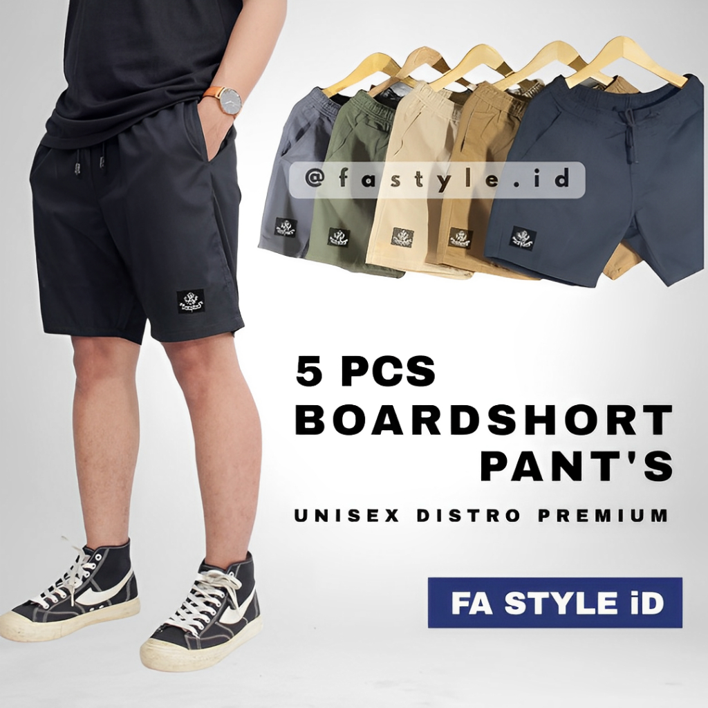 Jual 100 Ribu dapat 5 Pcs Boardshort Pants Cowok Celana Pendek Pria Distro Jumbo Santai Nyaman ...