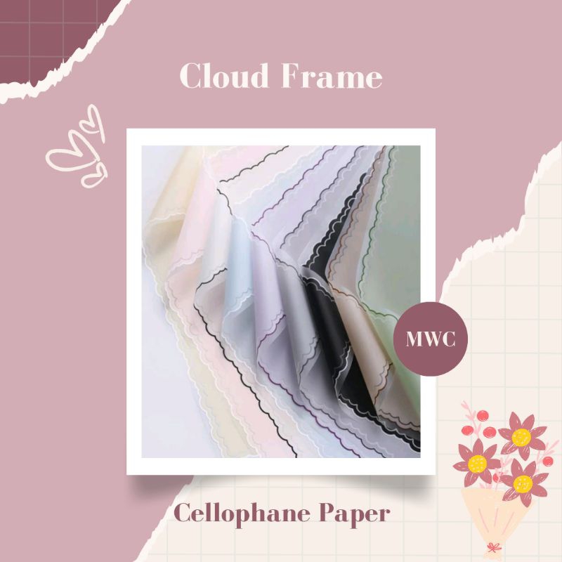 Jual [ Wajib Beli Paper Core] Cellophane Paper Cloud Frame (Frame Awan ...