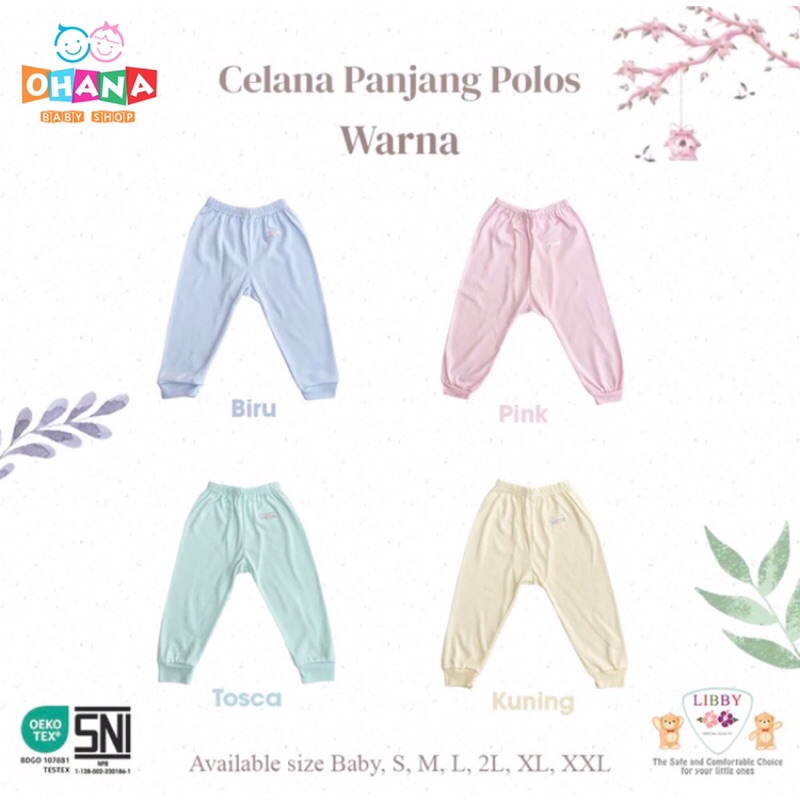 Jual LIBBY Baby Celana Panjang Polos Warna dan Putih / Celana Bayi dan ...