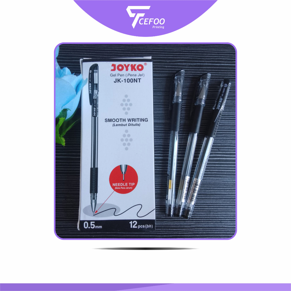 Jual Pulpen Gel JOYKO Lancip JK-100NT Hitam (1pc) | Shopee Indonesia