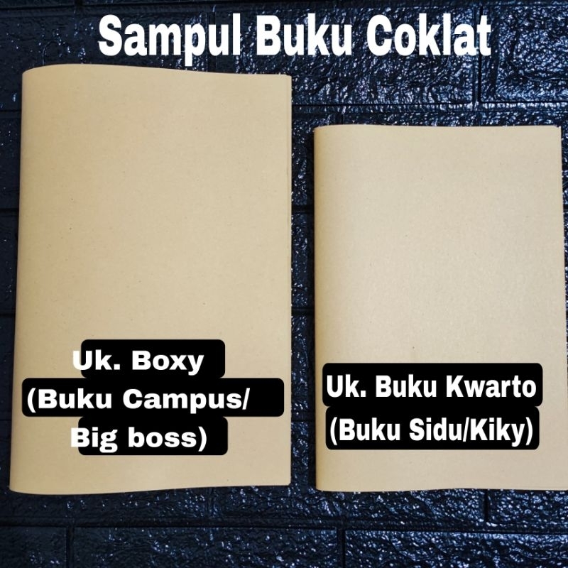 Jual Sampul Coklat Polos Ukuran Boxy / Buku Tulis Campus (per pack ...
