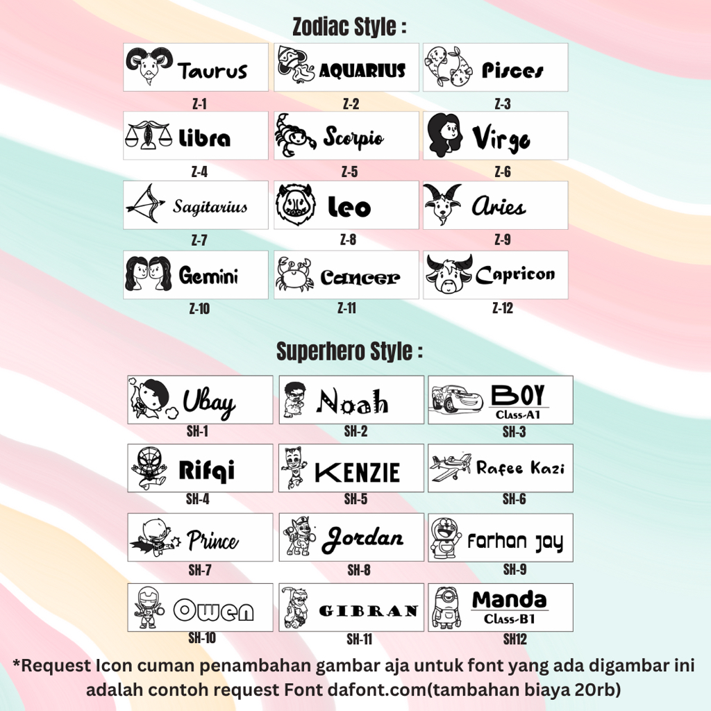 Jual WATERPROOF STAMP/STEMPEL TAHAN AIR/STEMPEL BAJU/CAP NAMA ANAK ...