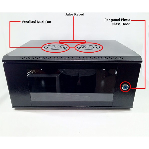 Jual Wallmount Rack Server 4U/Rak Server Ukuran 4U Single Glass Door ...