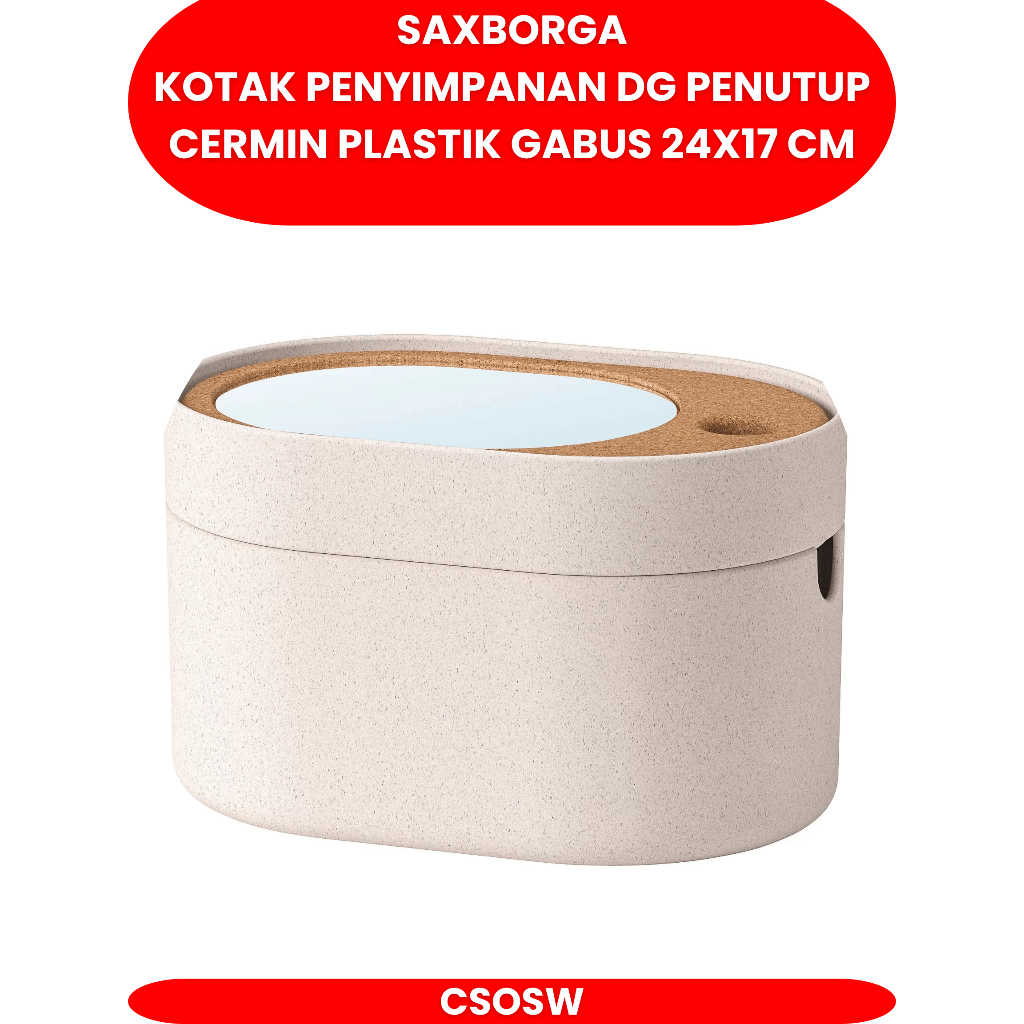 Jual SAXBO Kotak penyimpanan dengan penutup cermin plastik gabus 24x17 ...