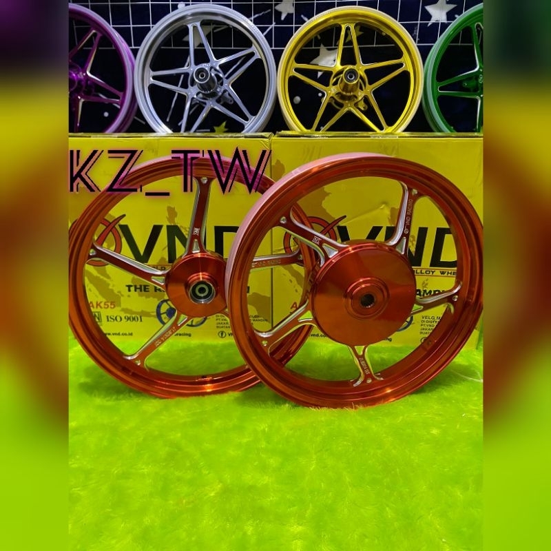 Jual VND VELG AK55 V1 RING 14 , MIO SPORTY / MIO M3, UK DEPAN 1.60X14 / BELAKANG 1.85X14. AK 55 ...