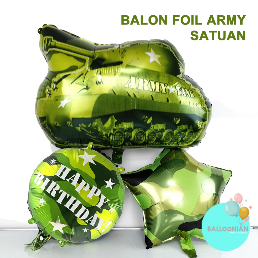 Jual Balon Foil Satuan Army/Balloon Tentara/Balon Ulang Tahun | Shopee ...