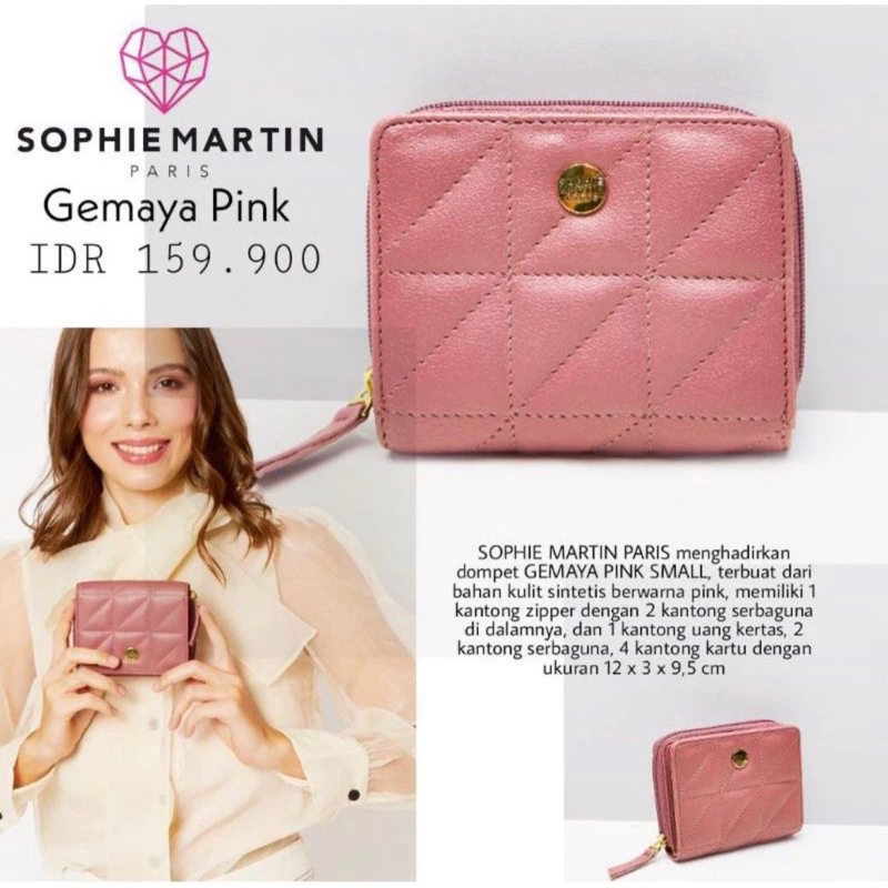 Jual DOMPET WANITA GEMAYA PINK SOPHIE MARTIN PARIS ORIGINAL BRANDED ...