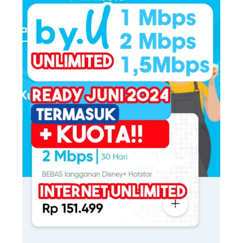 Jual Kartu perdana byu unlimited 2mbps PLUS KUOTA | Shopee Indonesia