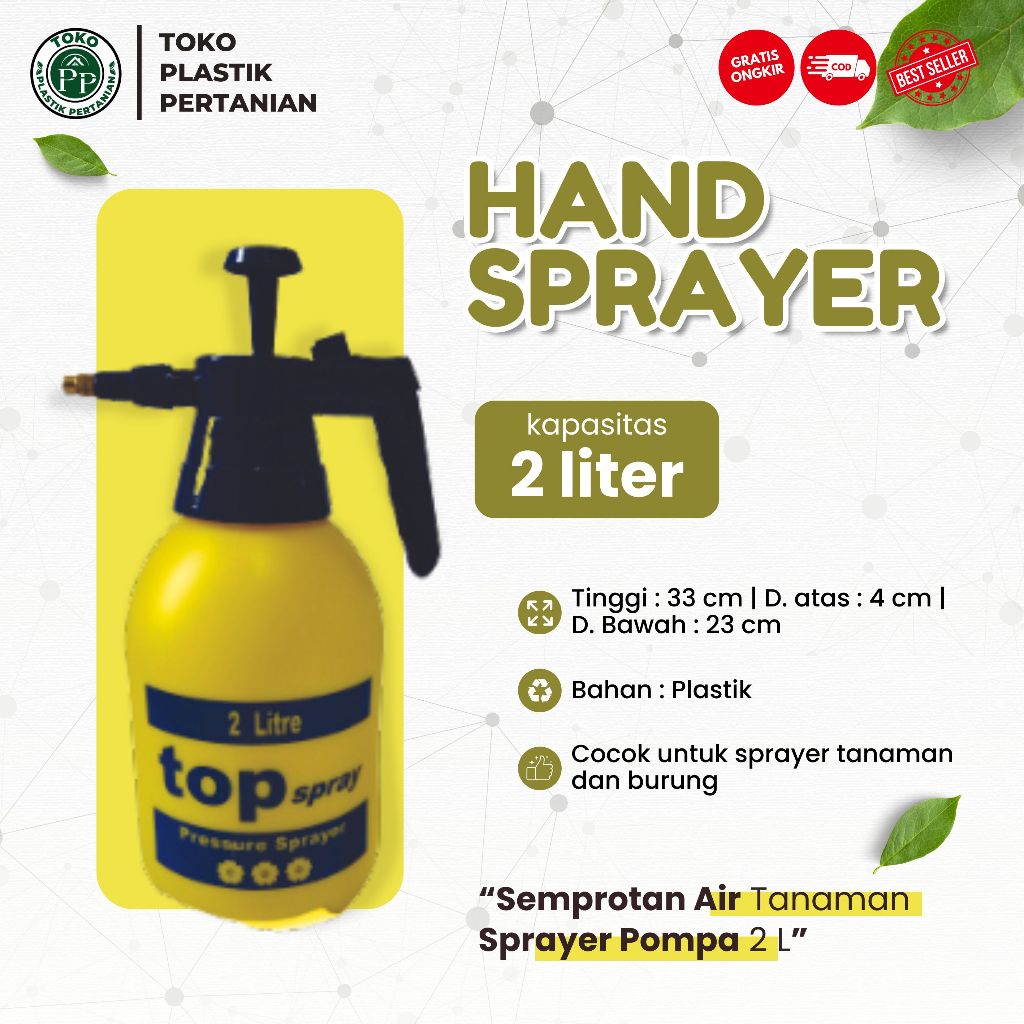 Jual Botol Spray Semprotan Pompa Manual Pressure Sprayer 2 LITER ...