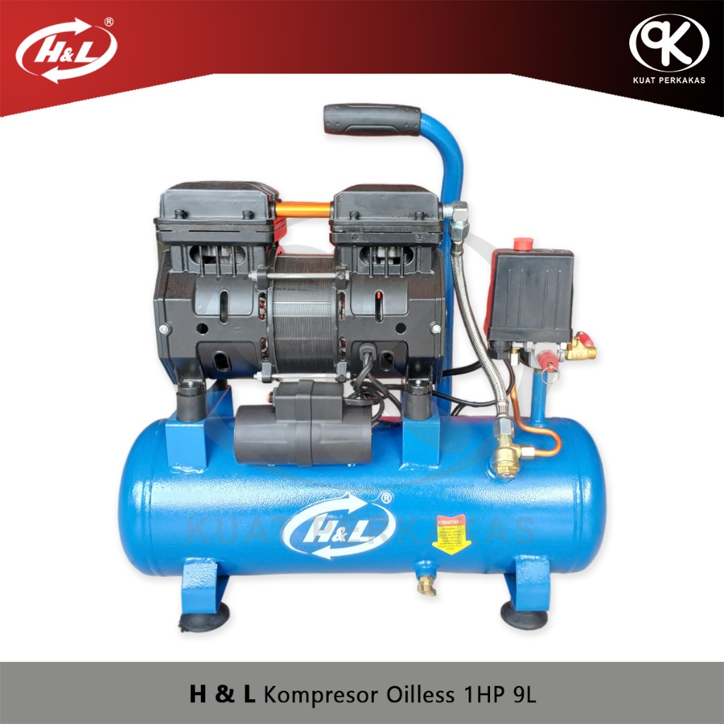 Jual Mesin Kompresor Listrik 9L Oilless Portable H&L N1HP Air ...