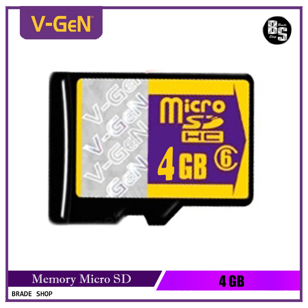 Jual Memory Micro SD Vgen 4 GB Class 6 V-Gen Memory Card | Shopee Indonesia