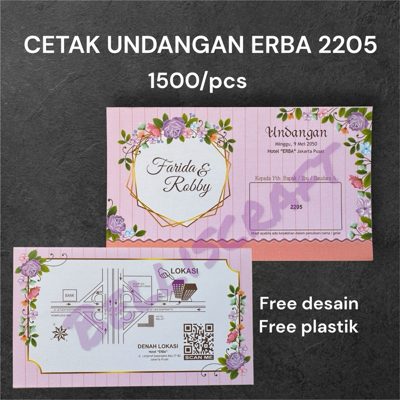 Jual CETAK UNDANGAN ERBA 2205 | Shopee Indonesia