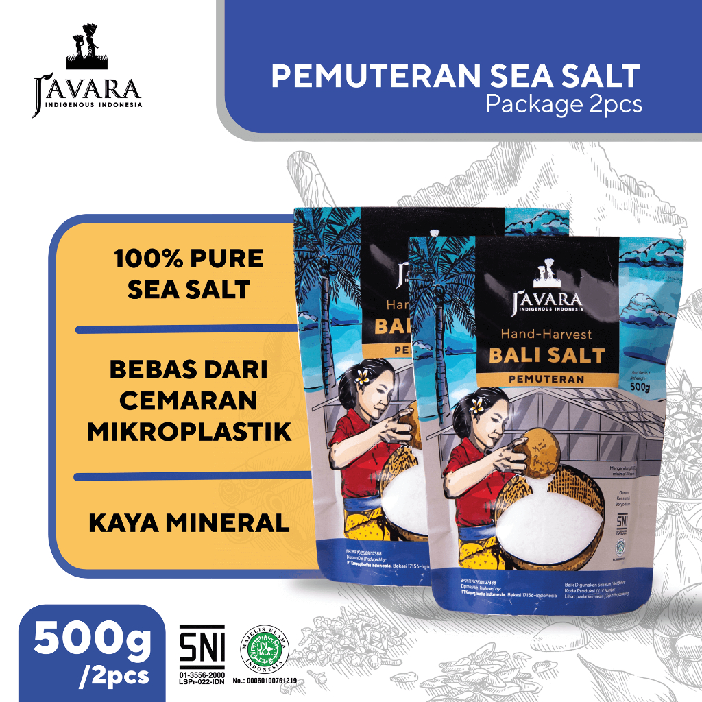 Jual Kemasan Twinpack Javara Pemuteran Sea Salt Garam Laut Murni 500 g ...