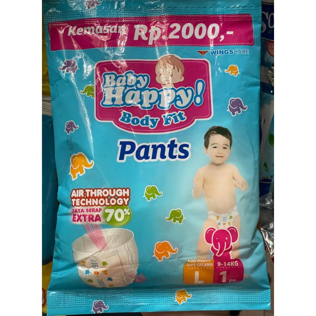 Jual Baby Happy Diaper Isi 1 size L 28 Body Fit Pants Large 9-14kg ...