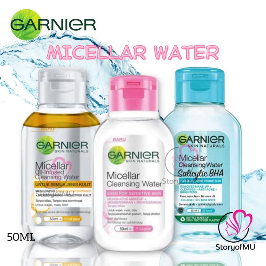 Jual ️ StoryofMU ️ GARNIER Micellar Cleansing Water - Pink BiPhase Blue ...