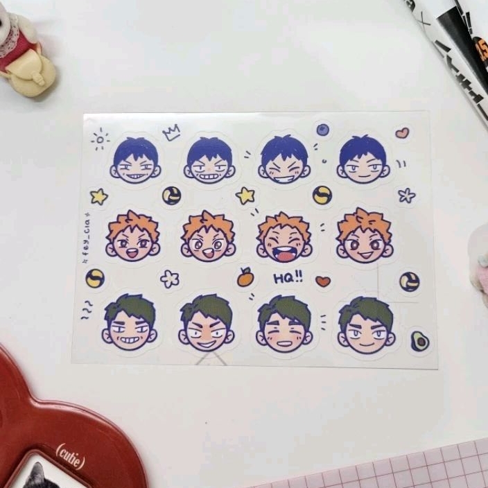 Jual [Haikyuu] Transparent Sticker Sheet Ushijima Kageyama Hinata ...