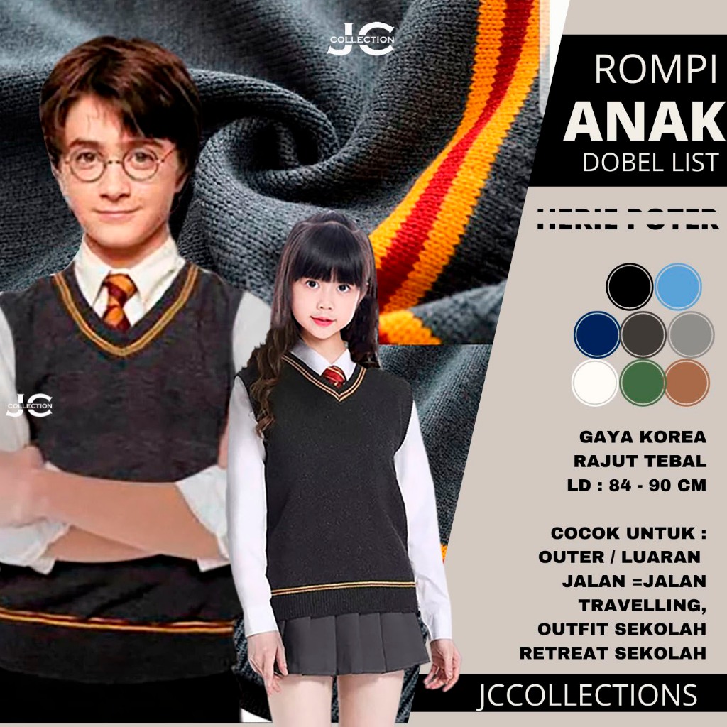 Jual Rompi Anak Sekolah List Dobel HarrPott3r List Kuning JCCollections ...
